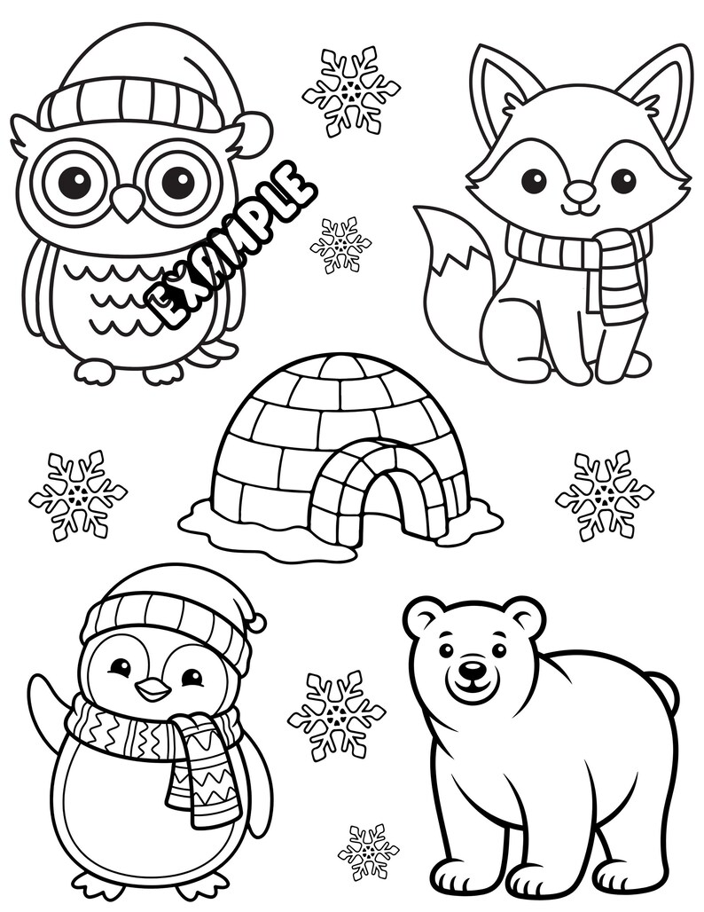 Arctic Animals, Coloring, Page, Preschool, Pre-k, Centers, Penguins ...