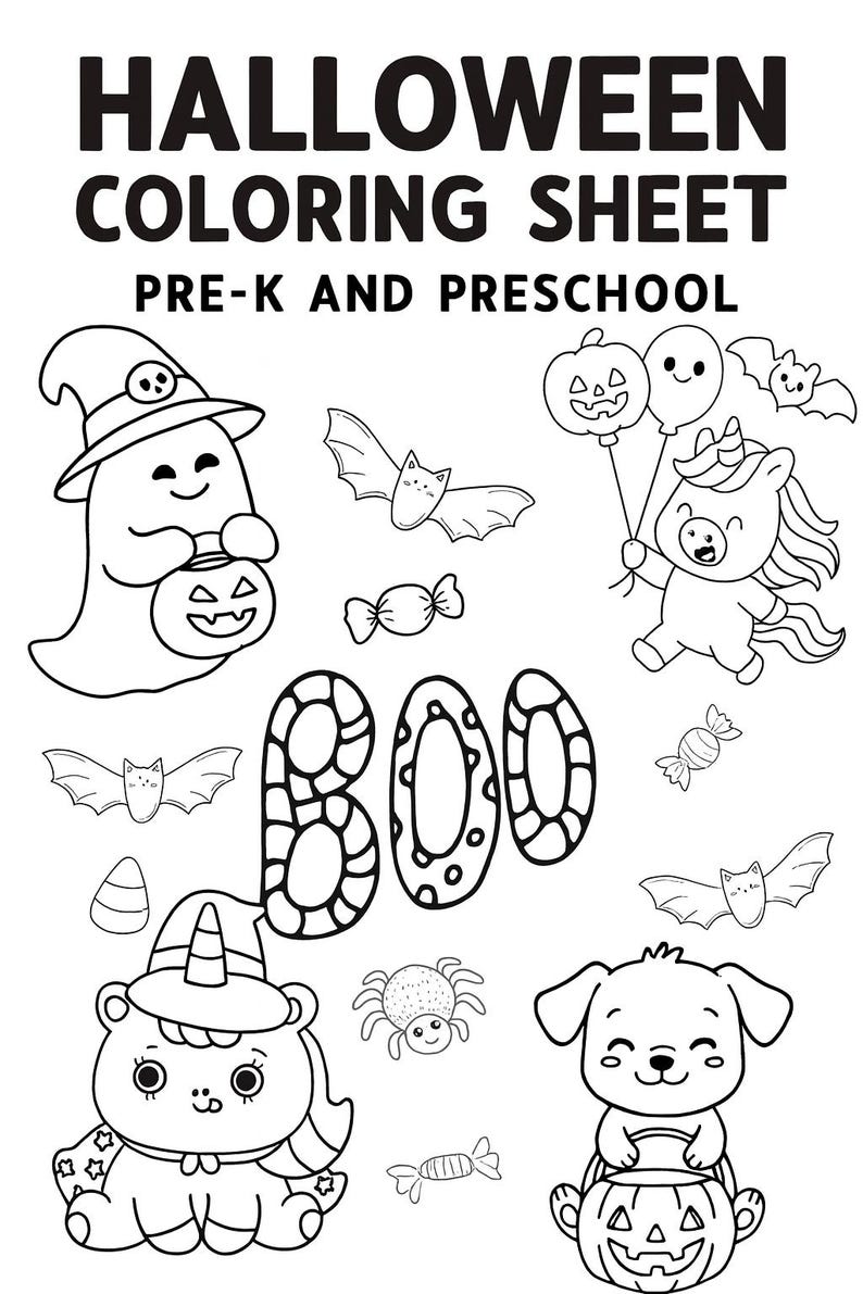 Halloween Coloring Page, Preschool Printable (digital File) - Etsy