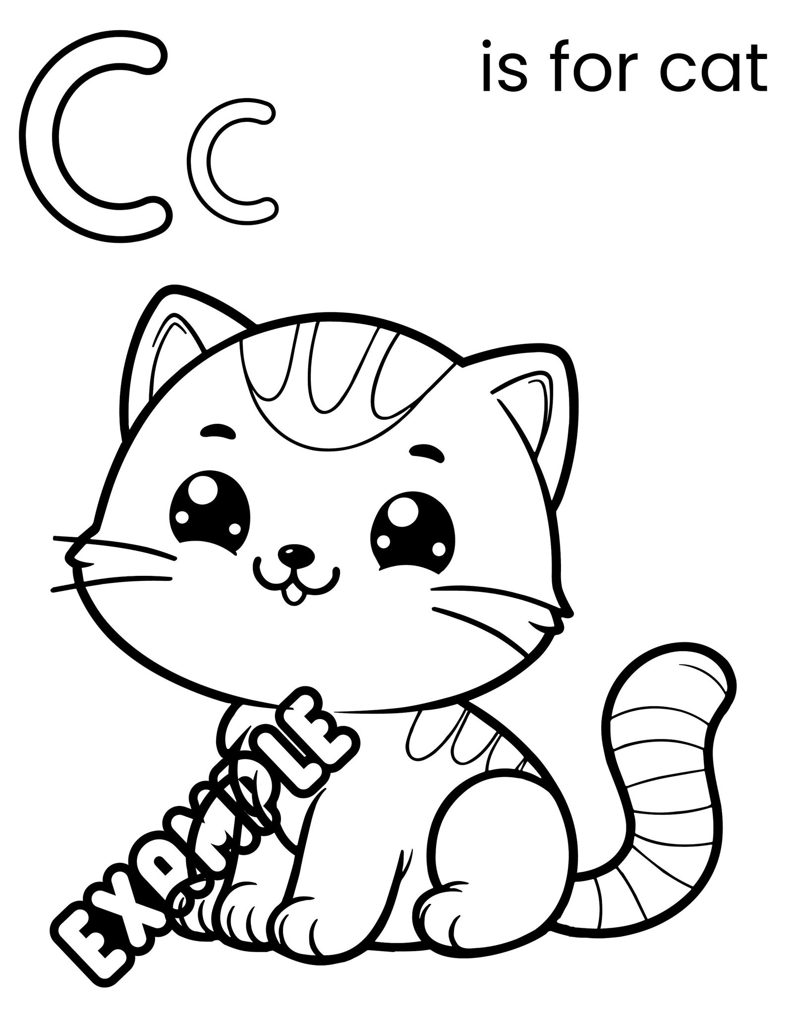 Alphabet, Coloring Book, Preschool, Pre-k, Download, Digital Coloring ...