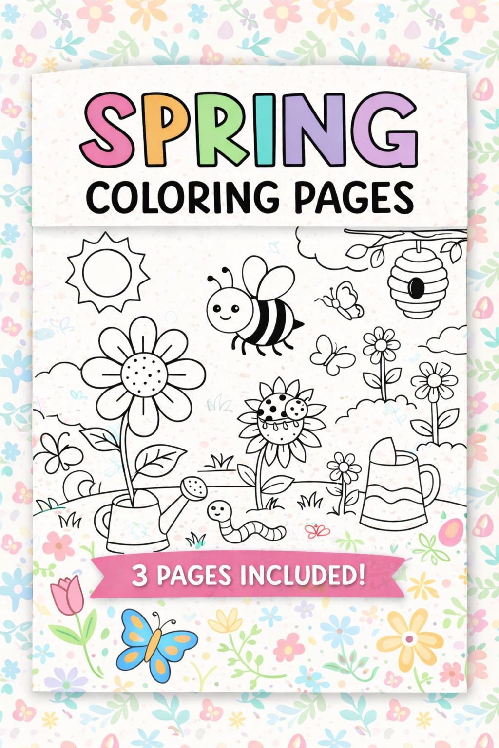 Spring, Bug, Coloring Pages, Preschool, Activity, Center, Digital ...