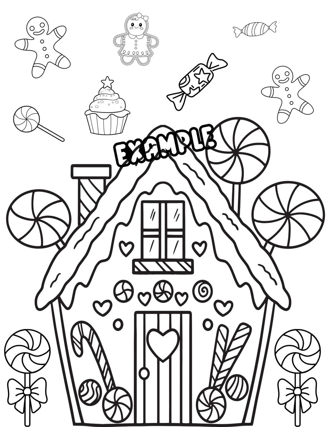 Gingerbread House, Coloring Sheet, Preschool, Pre-k, Digital, Download ...