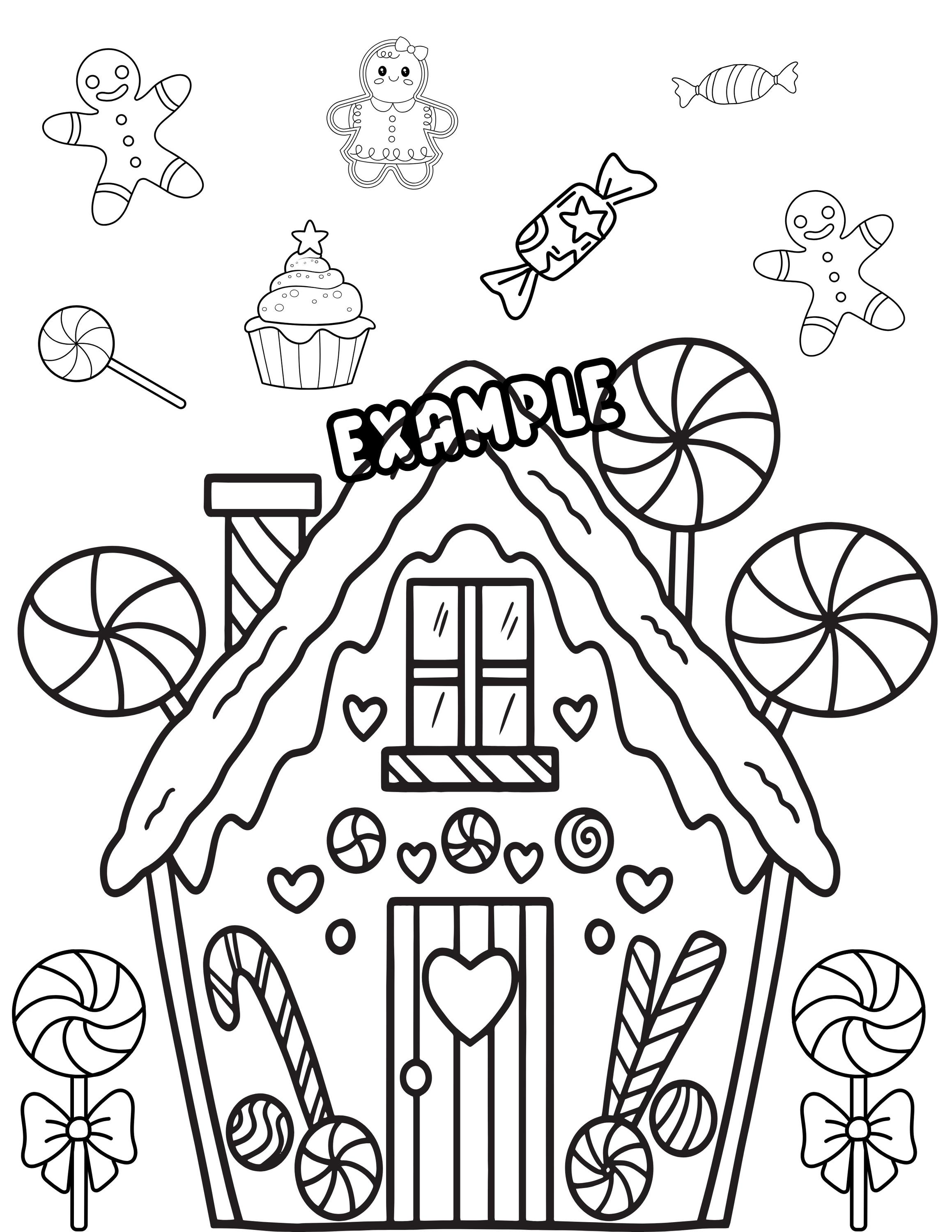 Gingerbread House, Coloring Sheet, Preschool, Pre-k, Digital, Download ...