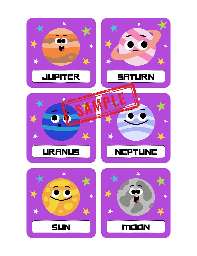 Solar System, Planets, Matching, Game, Preschool, Pre-k, Digital, File ...