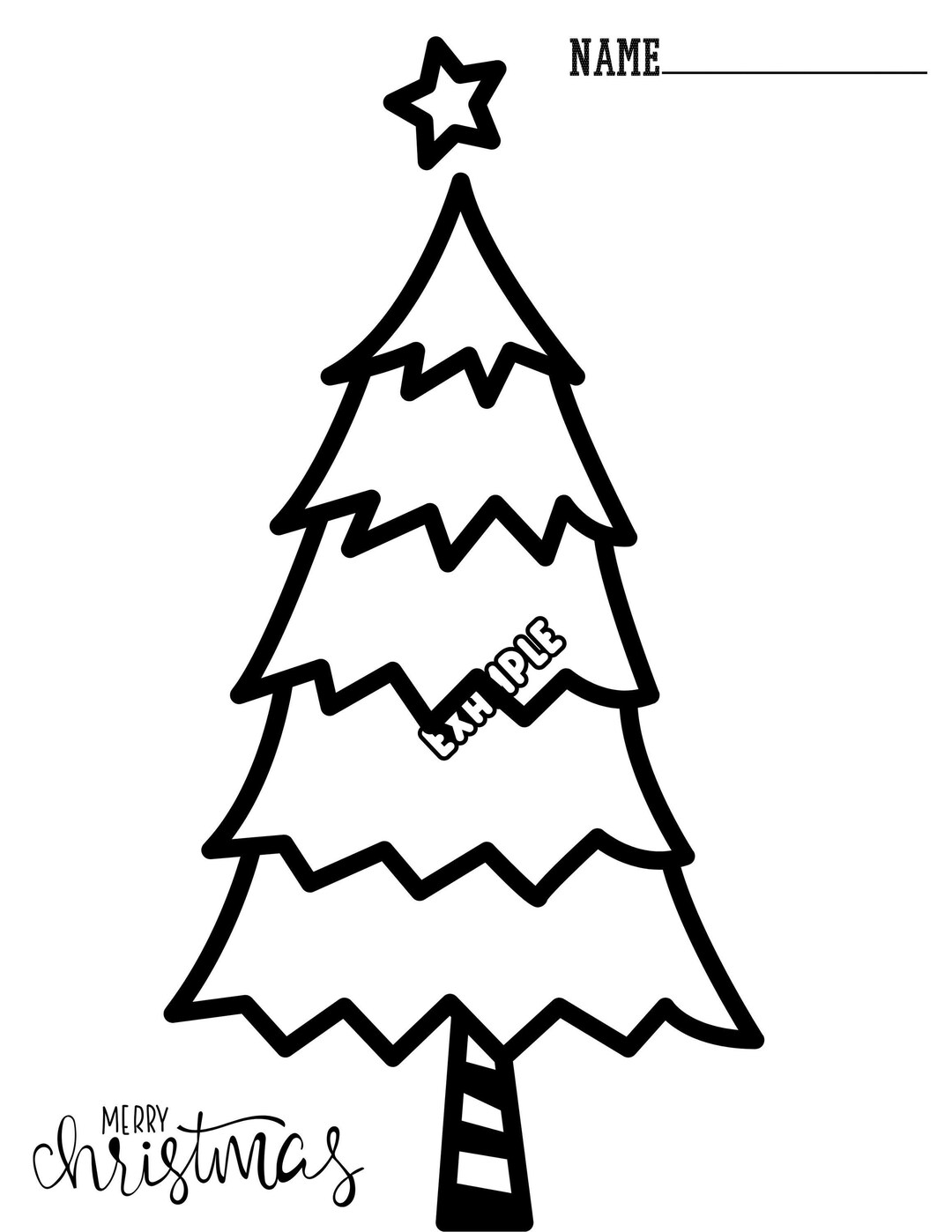 Christmas Tree, Coloring Page, Digital File, Downloadable, Printable ...