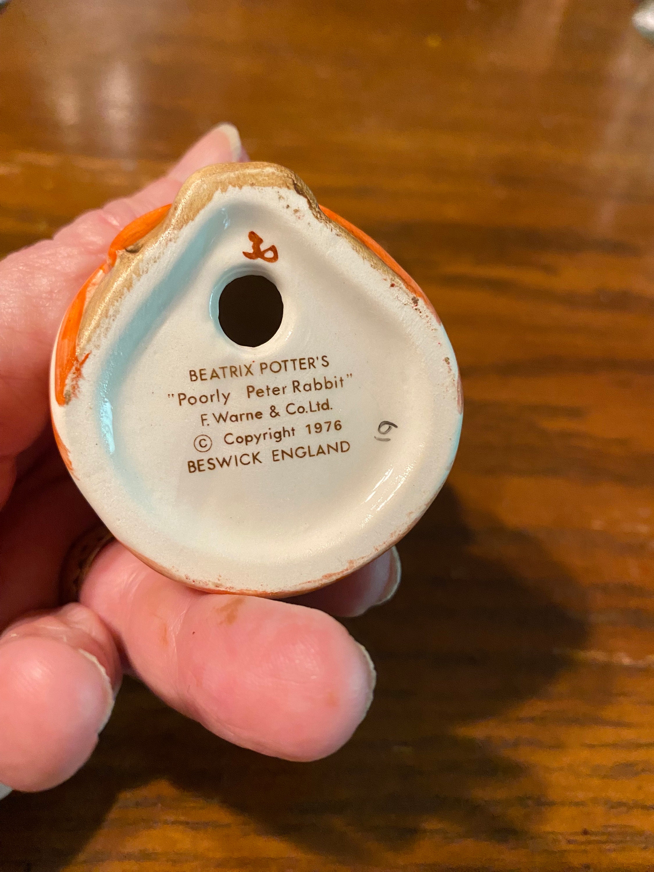 Beatrix Potters Poorly Peter Rabbit Figurine - Etsy