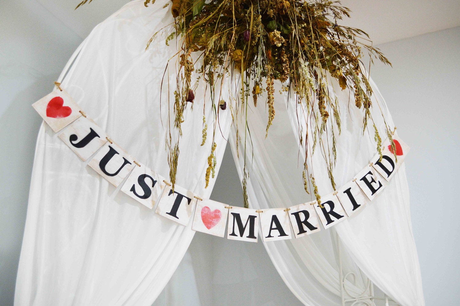 Wooden Wedding Banner Rustic Wedding Sign Just Married | Etsy