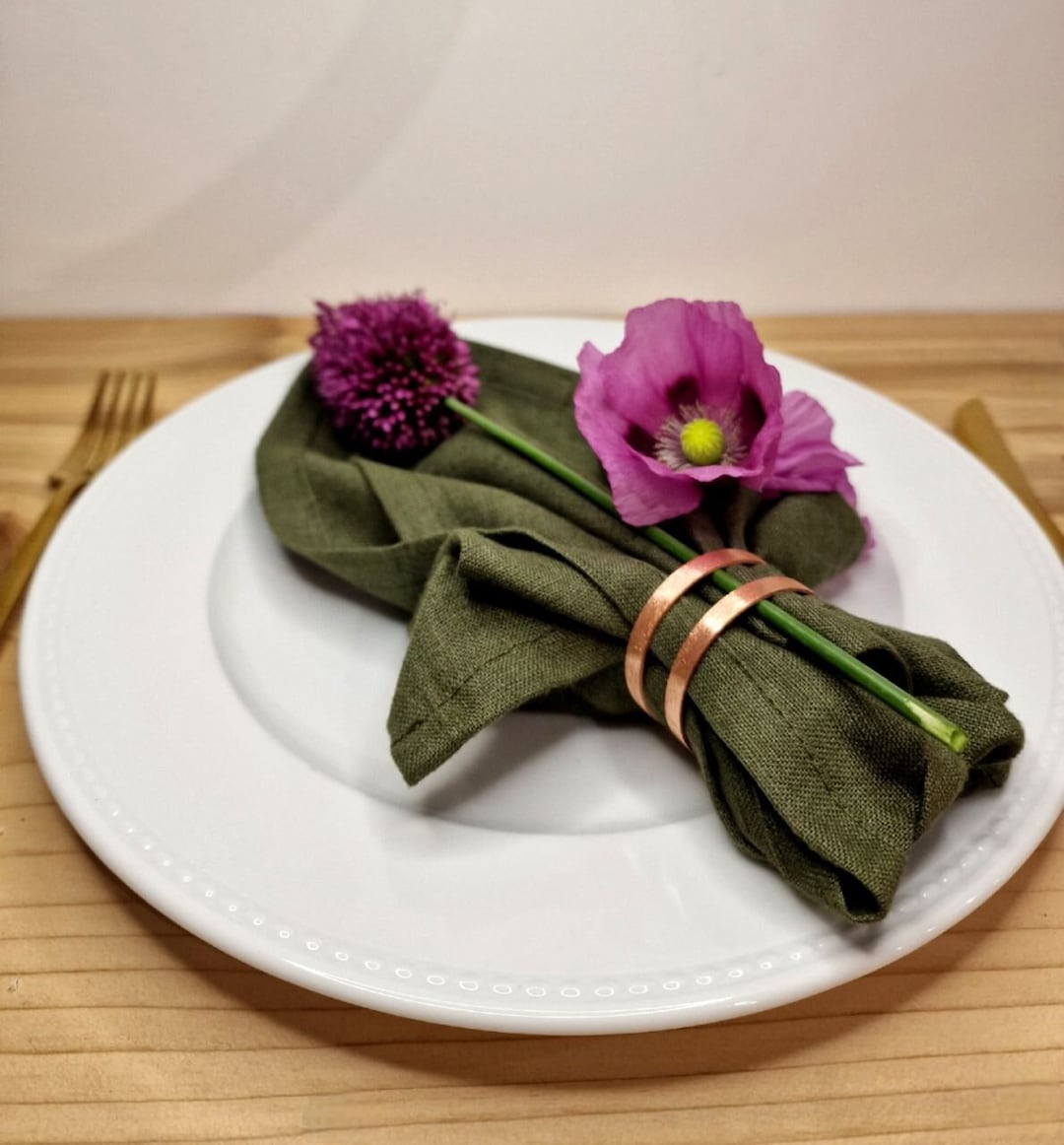 12 Pieces of Rustic Copper Napkin Rings, Wedding Napkin Rings, Napkin ...