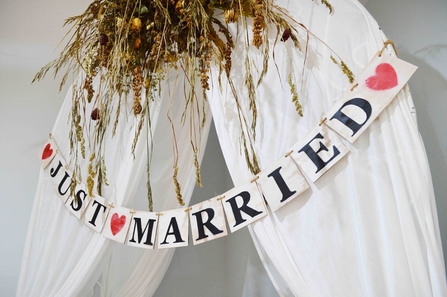 Wooden Wedding Banner Rustic Wedding Sign Just Married | Etsy