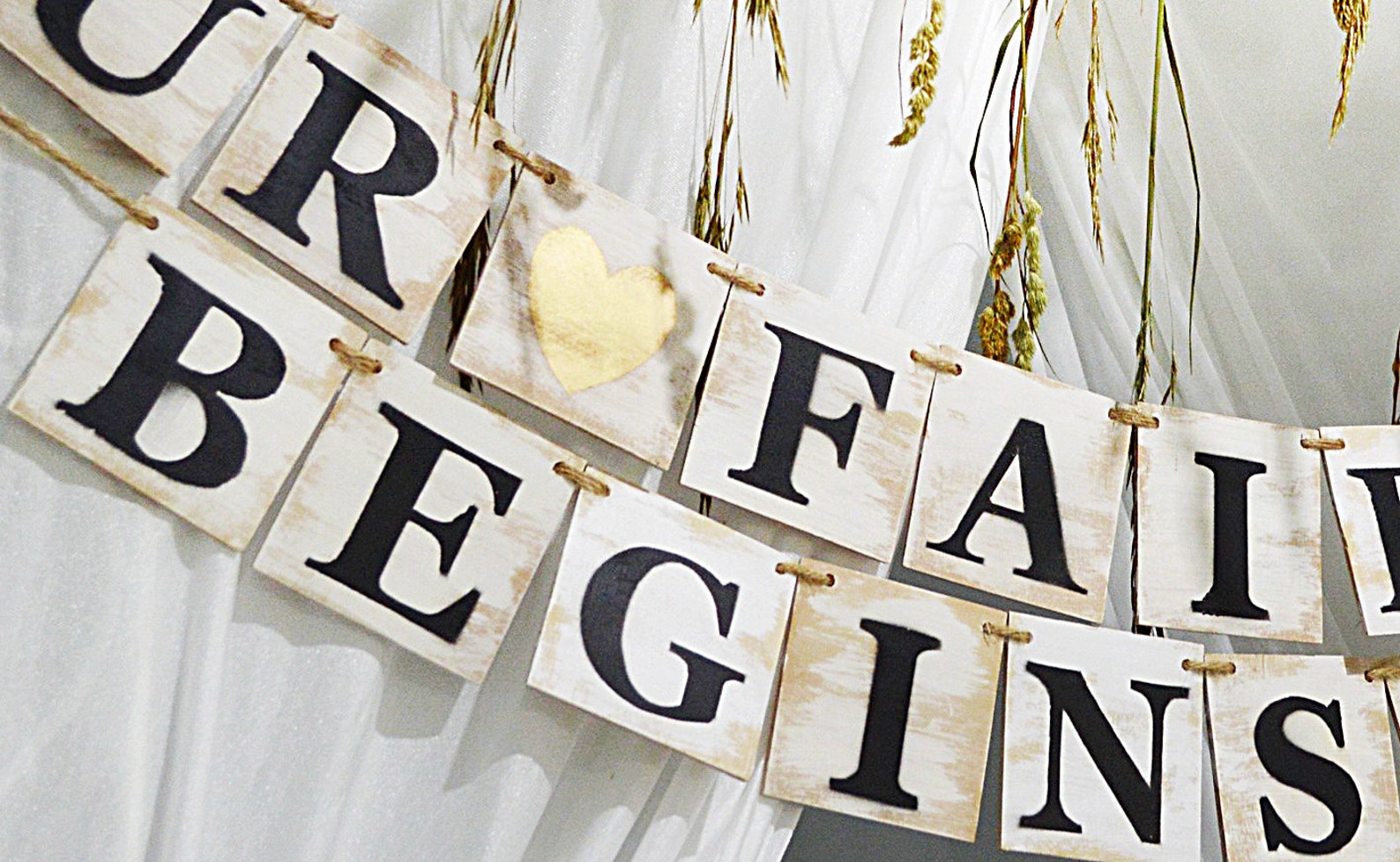 Wooden Wedding Banner Rustic Wedding Sign Our Fairytale | Etsy