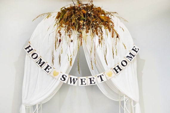 Wooden Banner Rustic Sign Home Sweet Home Decor - Etsy