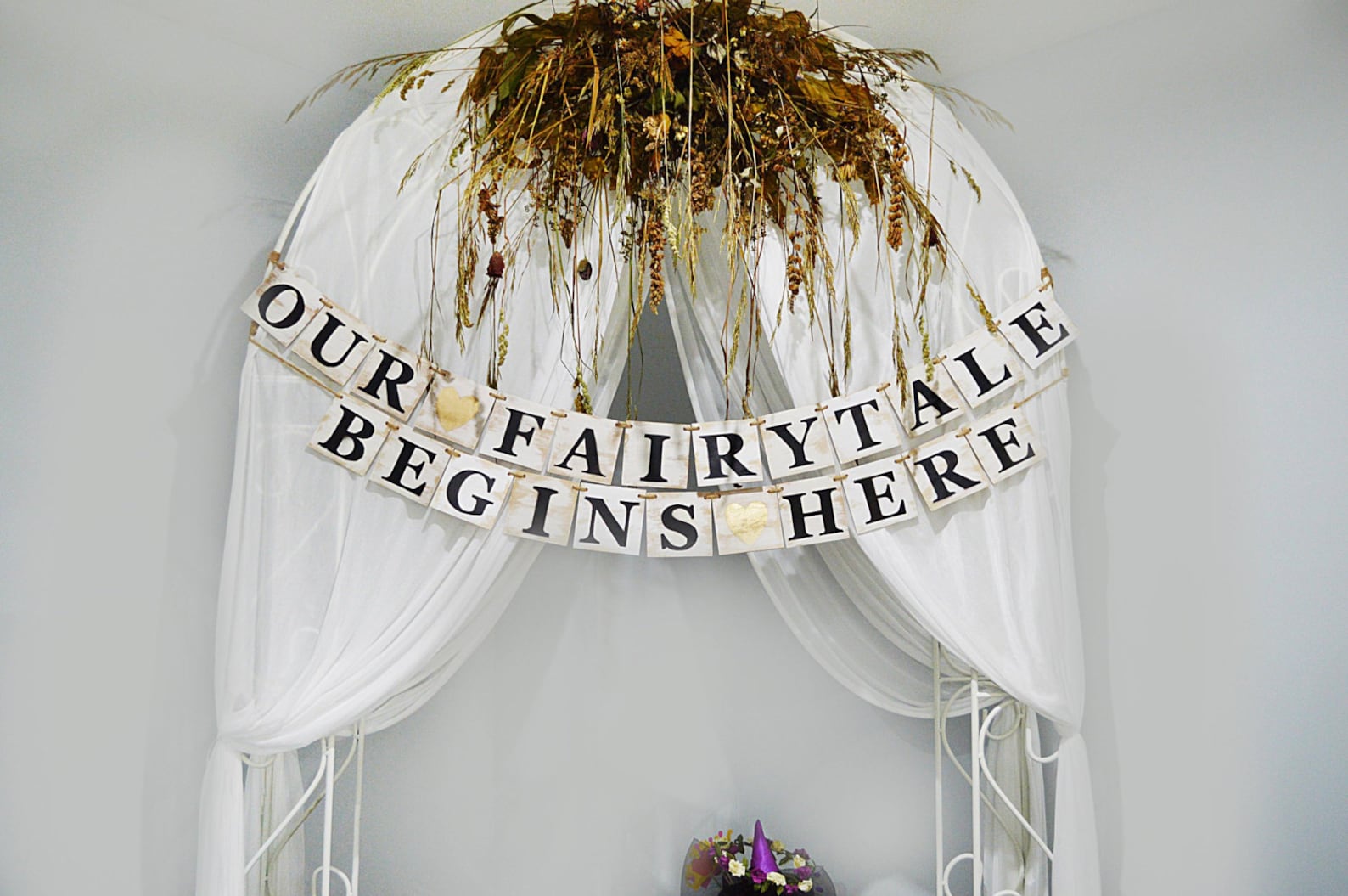 Wooden Wedding Banner Rustic Wedding Sign Our Fairytale | Etsy