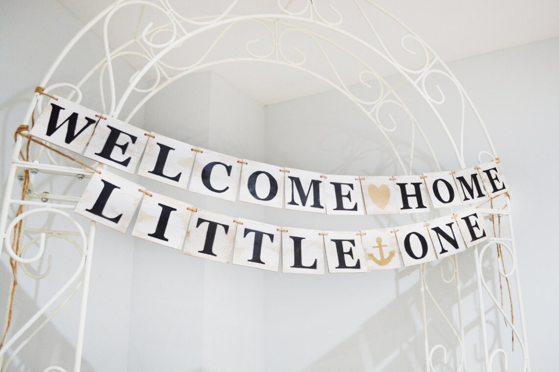 Wooden Welcome Home Little One Banner Rustic Wooden Sign - Etsy