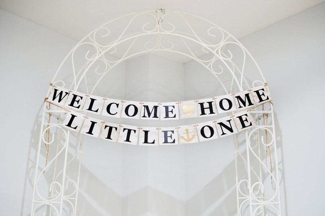 Wooden Welcome Home Little One Banner Rustic Wooden Sign - Etsy
