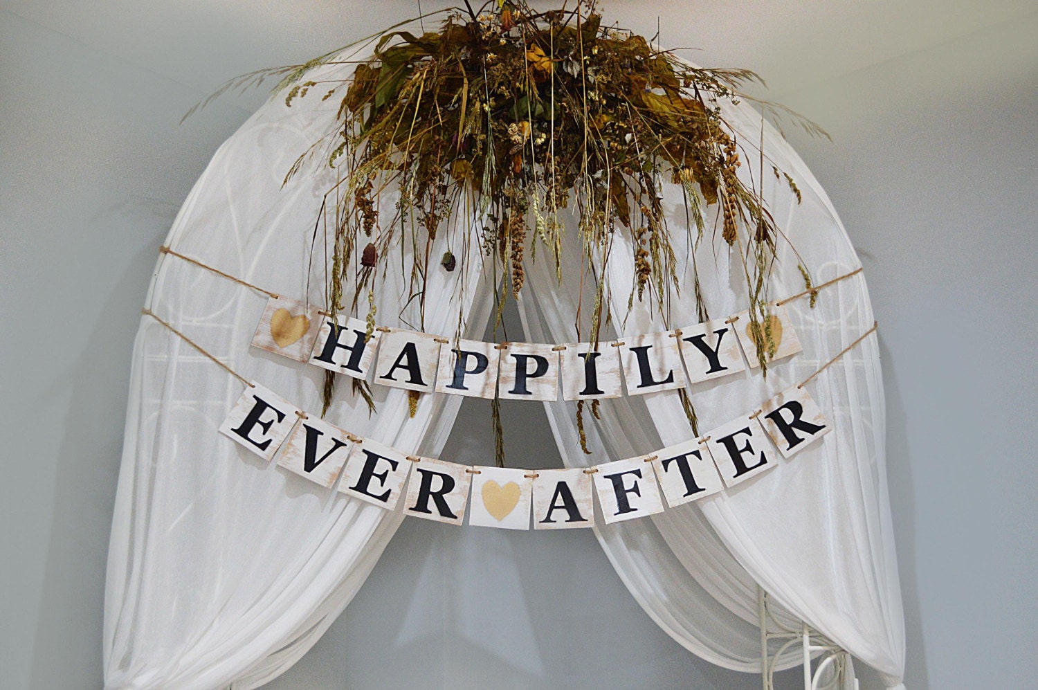 Wooden Wedding Banner Rustic Wedding Sign Happily Ever After | Etsy