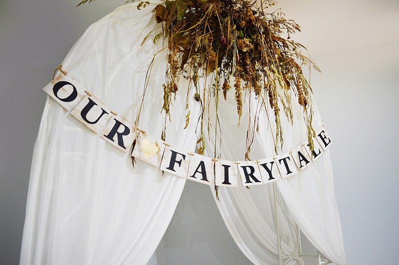 Wooden Wedding Banner Rustic Wedding Sign Our Fairytale | Etsy