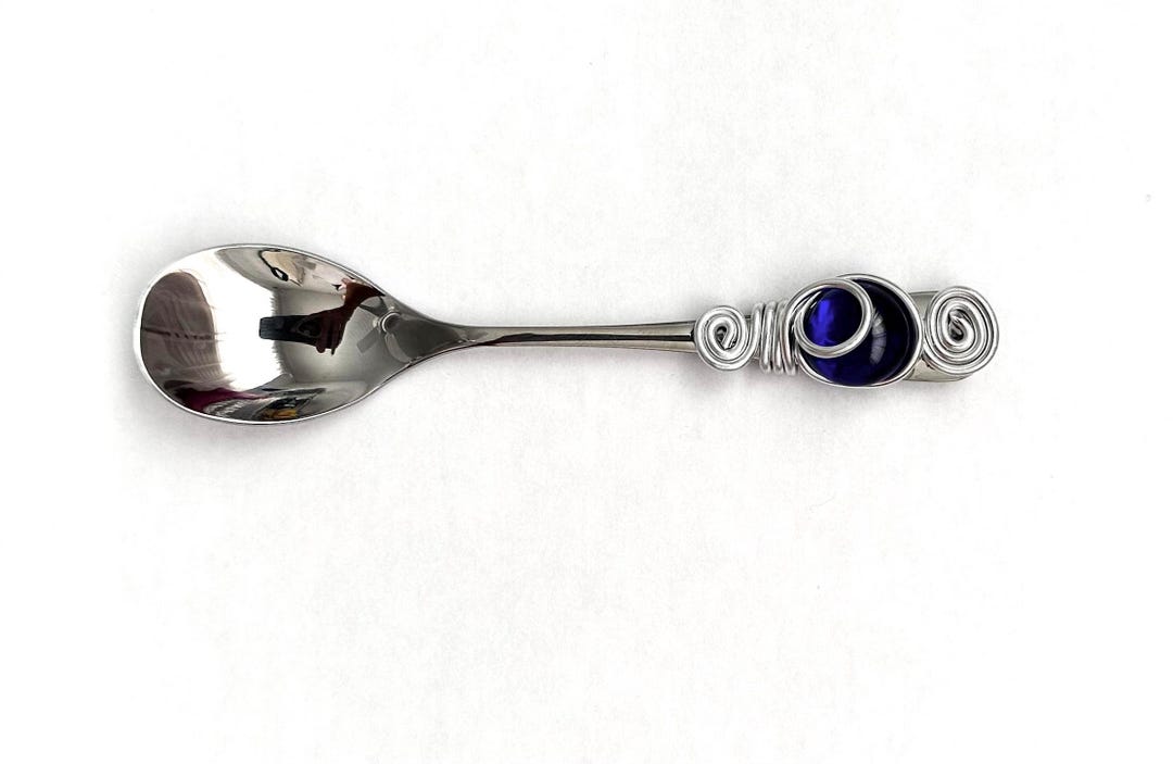 Dip Spoon, Beaded Spoon, Wire Wrapped Spoon, Beaded Utensil, Wire ...