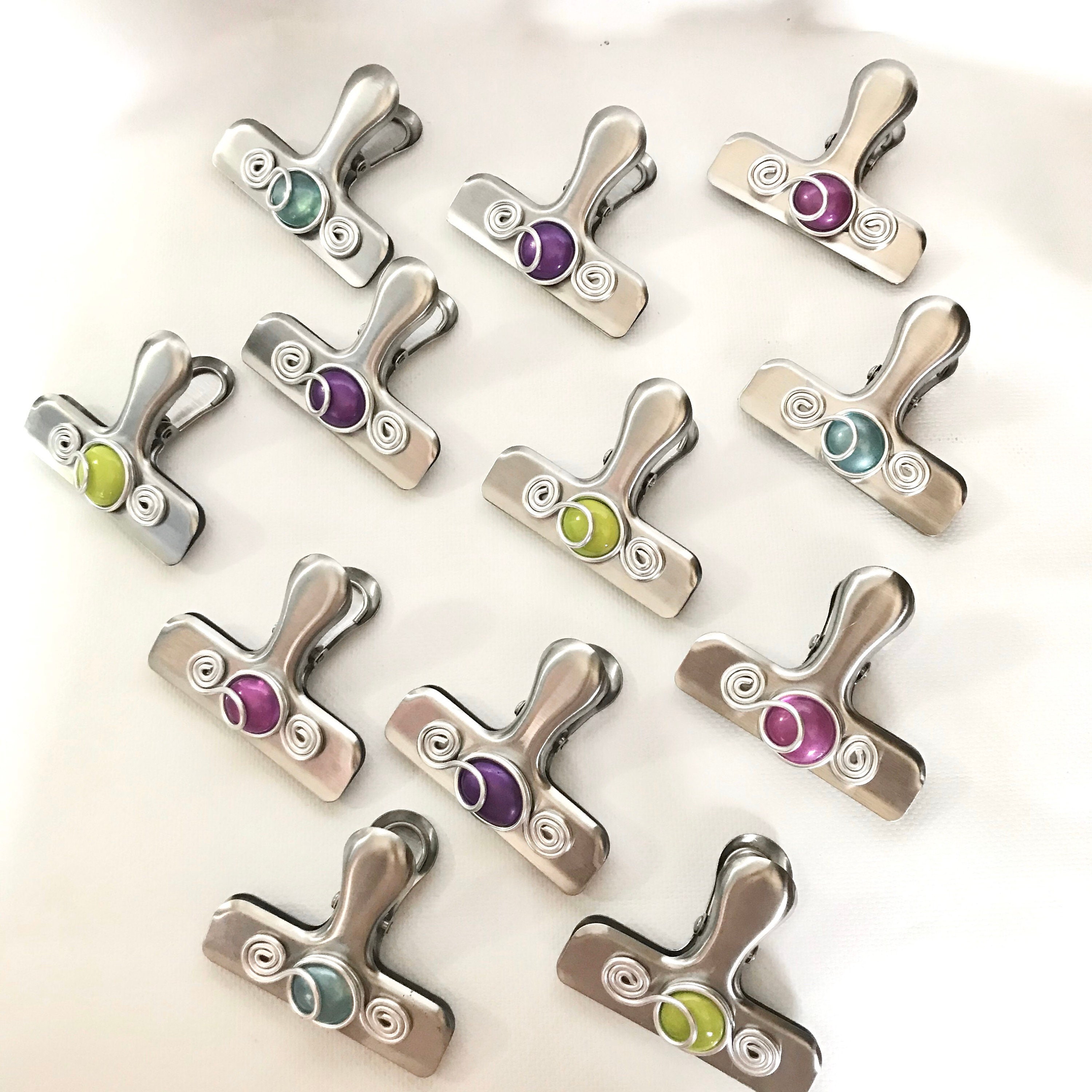 Metal Clips Set of 12 Magnetic Clip Coffee Bag Clip | Etsy