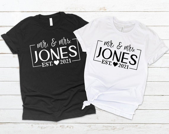 Personalized Newlywed Last Name Shirts Bride and Groom - Etsy