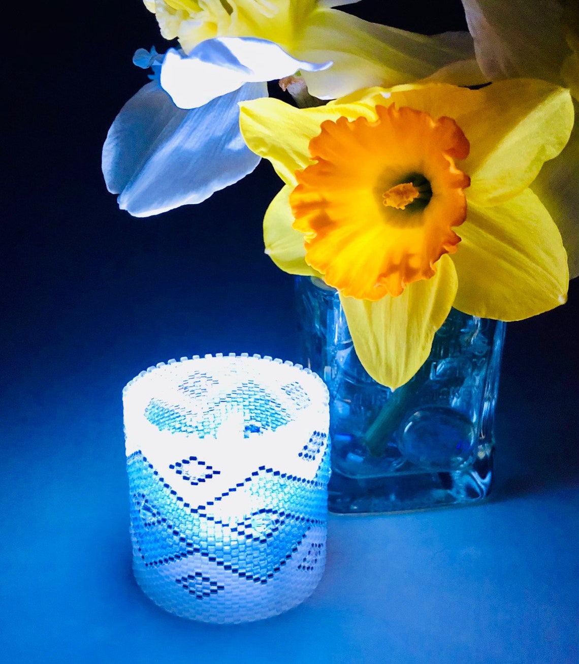 Beaded Tealight Pattern: Crystal Basketweave - Etsy