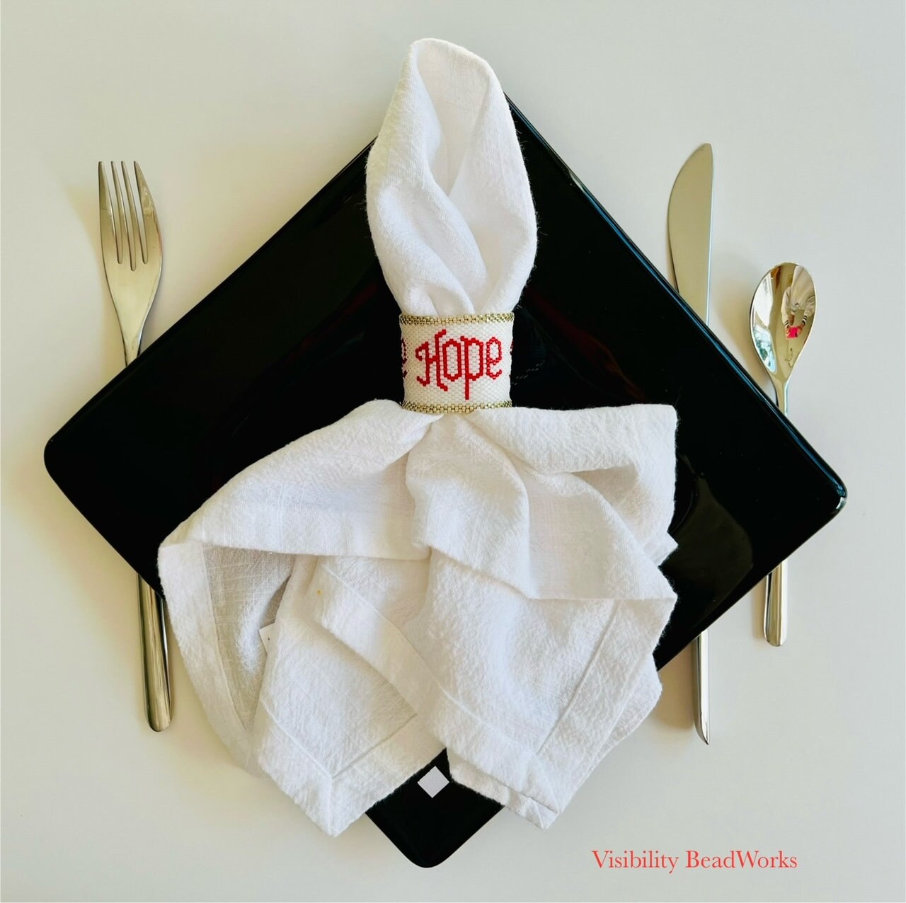 Beaded Tealight Napkin Ring Pattern: Christmas Hope Easter Hope - Etsy