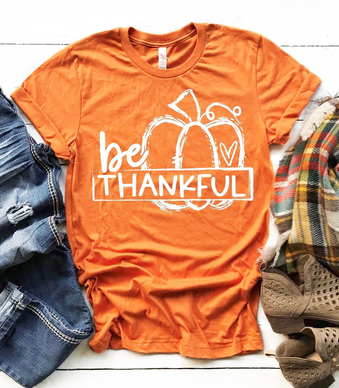 Be Thankful Shirt, Pumpkin Fall Tee, Thankful Autumn Shirt ...