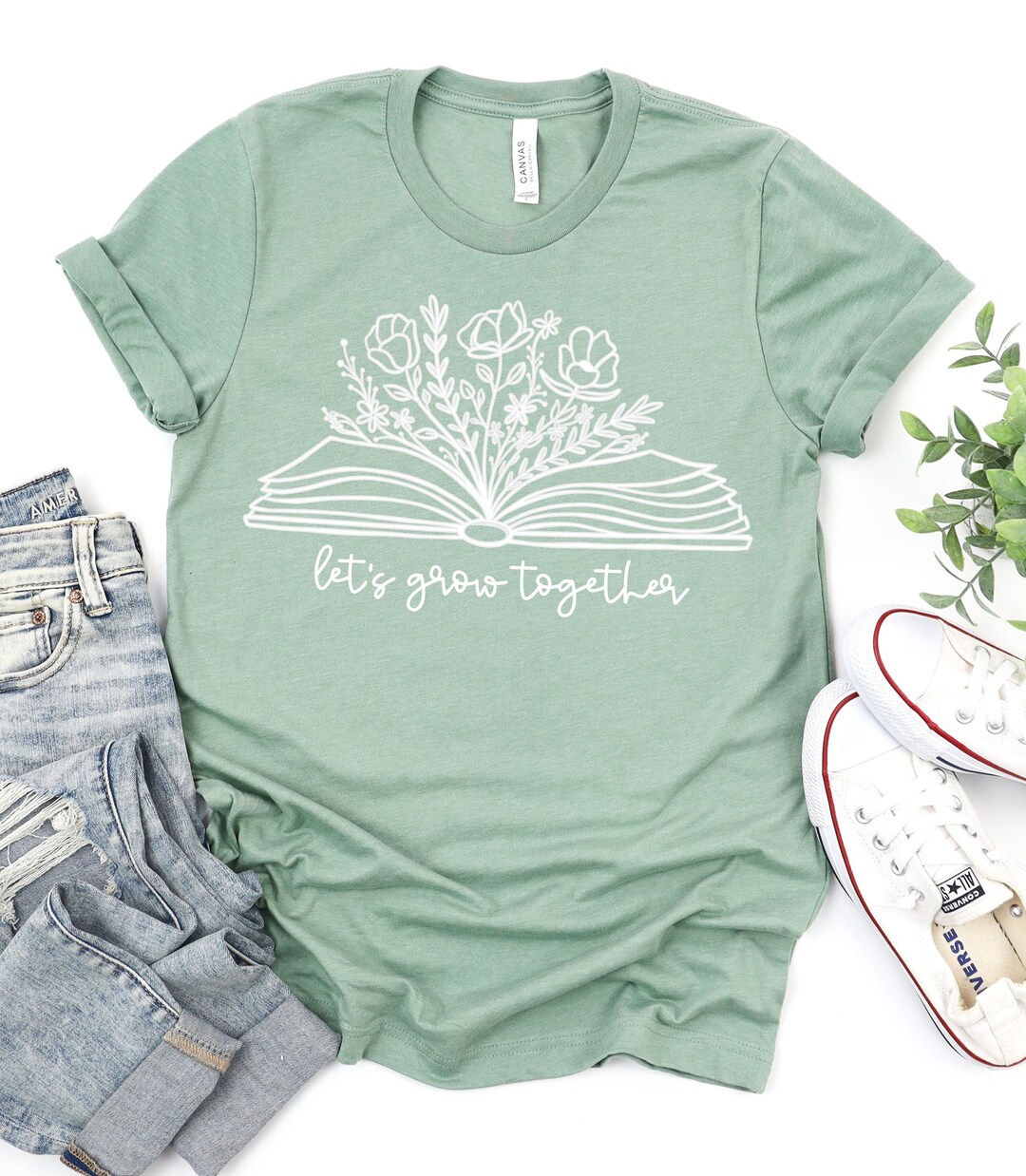 Teacher Shirt for Back to School, Growth Mindset Tee, Let's Grow ...