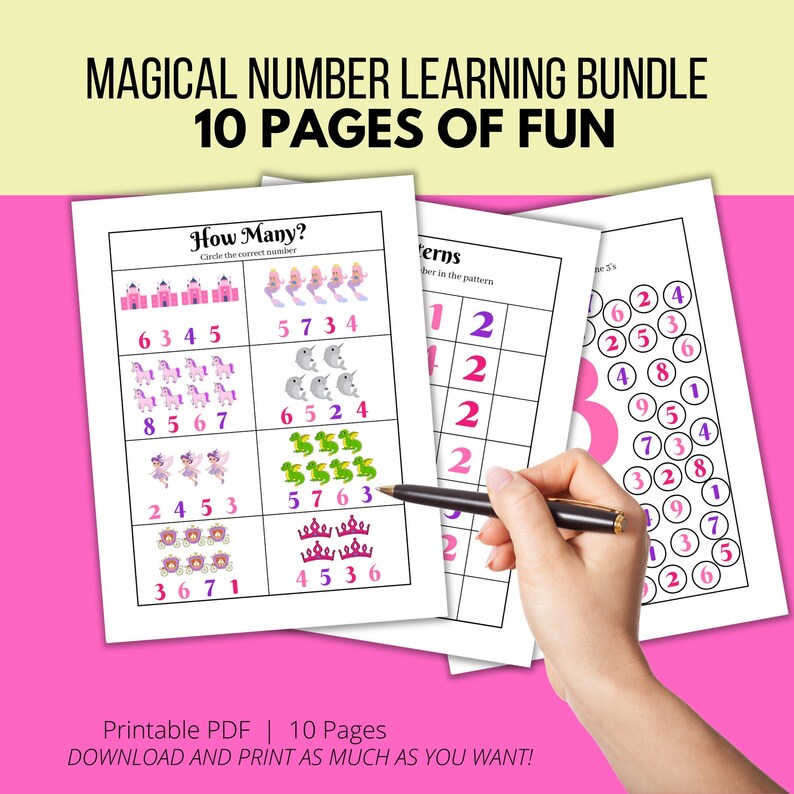 Magical Themed Math Learning Packet, Digital Download PDF Magical ...