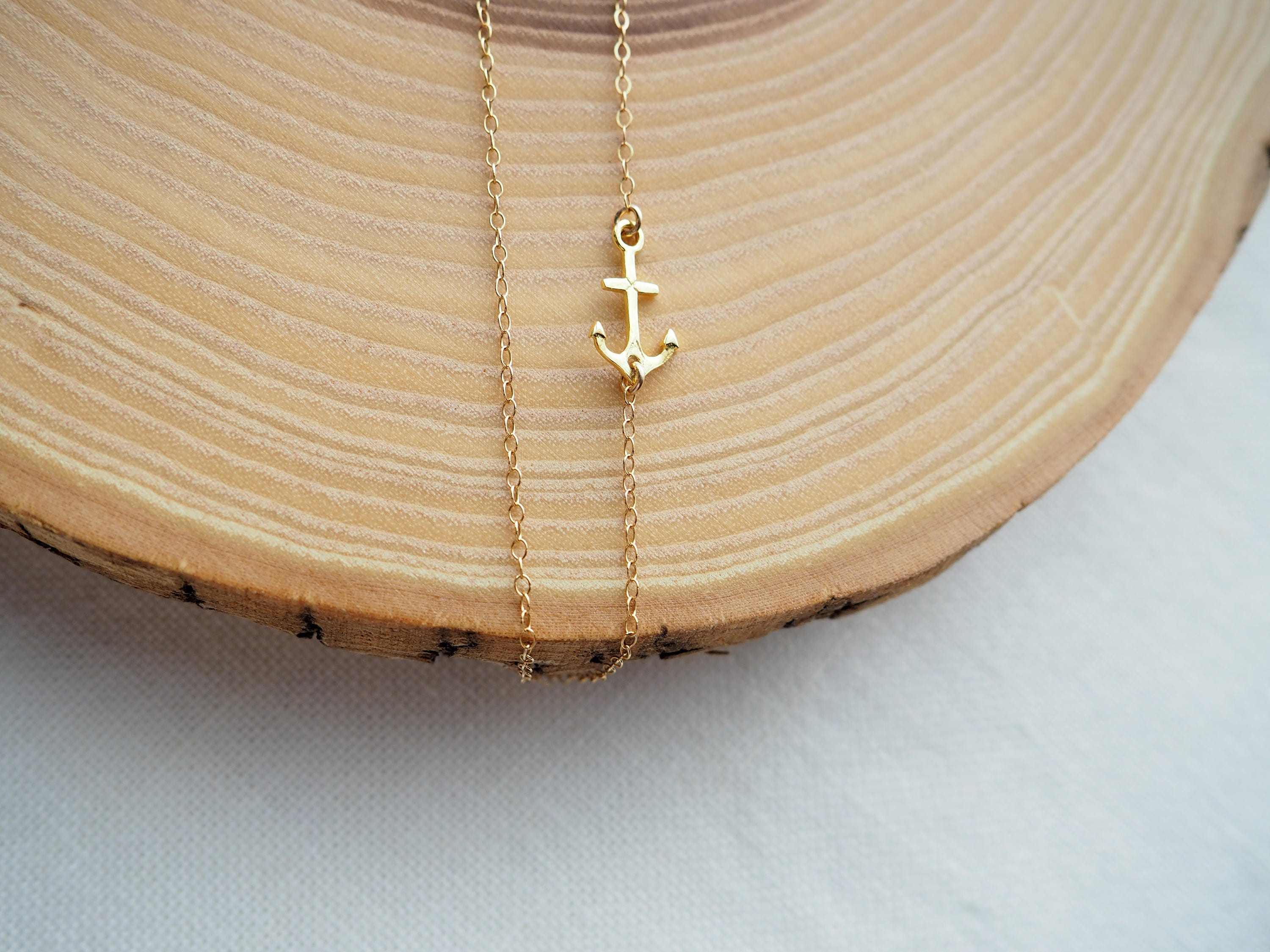 Gold SIDEWAYS ANCHOR Necklace Gold Anchor Necklace Dainty - Etsy