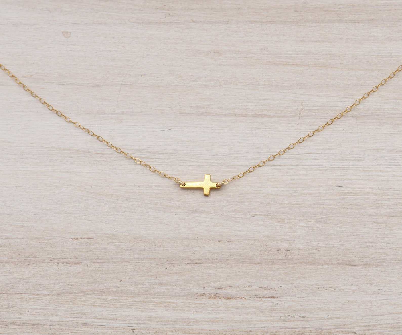 CROSS Necklace in Sterling Silver, Gold or Rose Gold • Dainty Cross ...