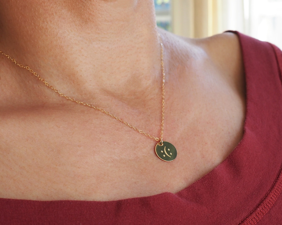 Happy or Sad Necklace in Sterling Silver, Gold Filled, Rose Gold Filled ...