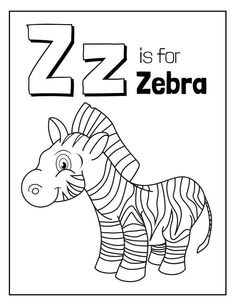 Animal Alphabet Coloring Pages - Etsy
