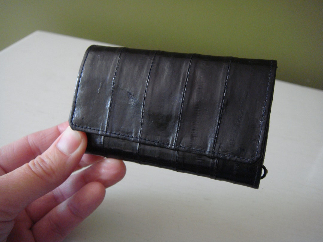 Vintage Black Eel Skin Key Holder and Coin Purse - Etsy