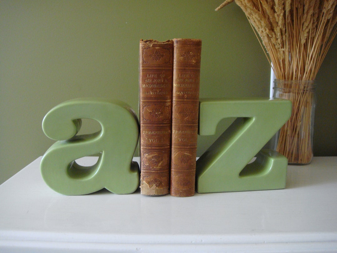 Vintage Ceramic A-Z Bookends - 1970s - Etsy