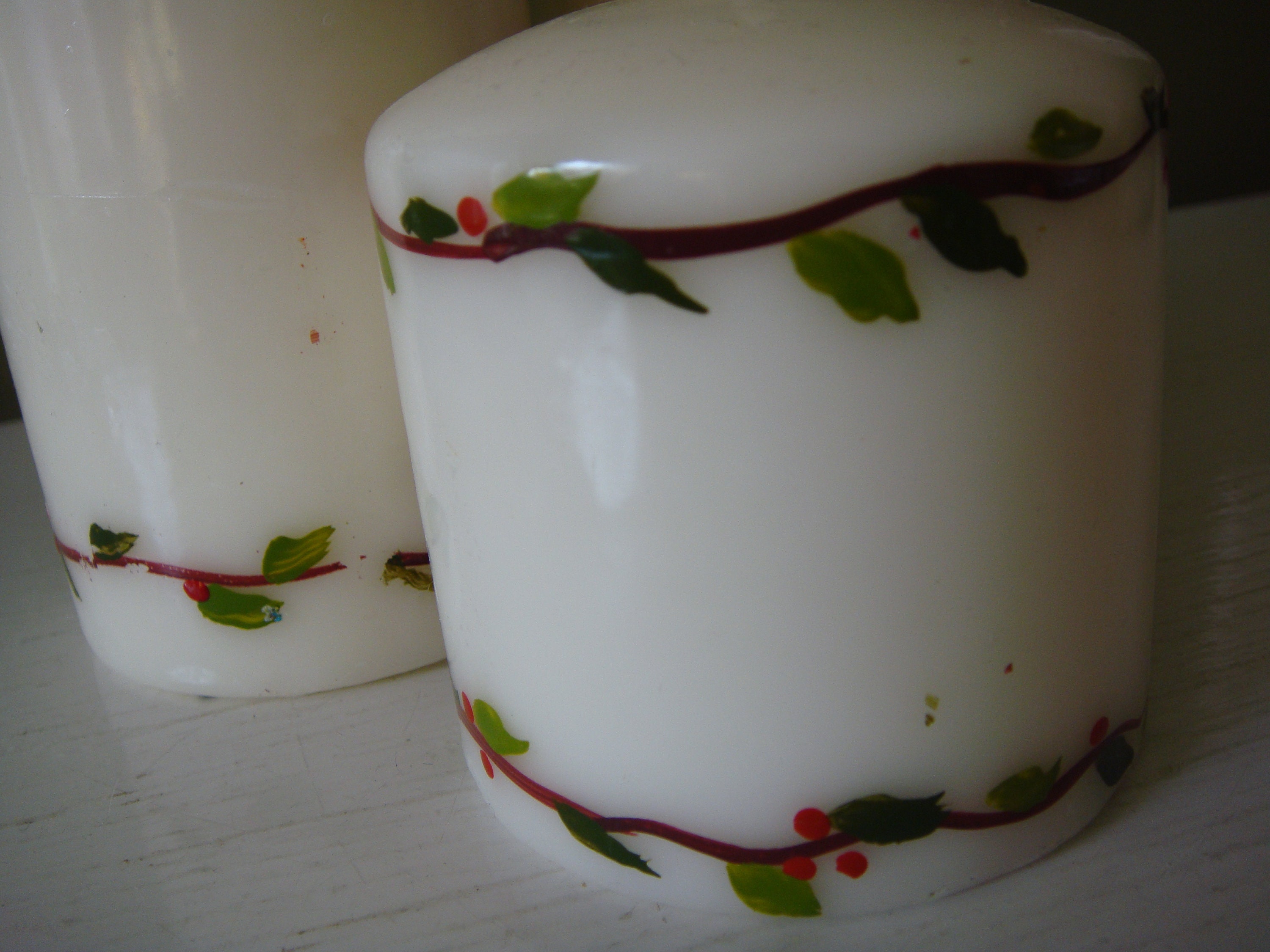 Vintage Christmas Candles W/ Poinsettia - Set of 3 - Vintage Christmas ...