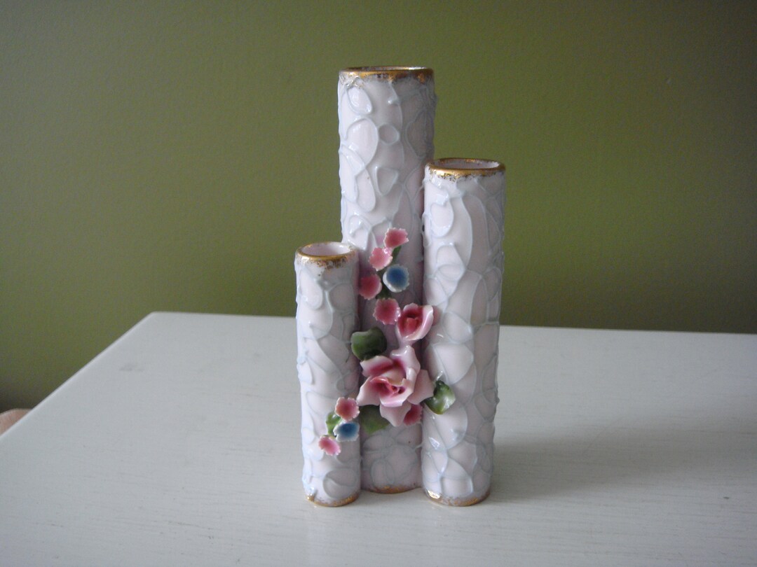 Vintage Tri Cylinder Vase - Japan - Etsy