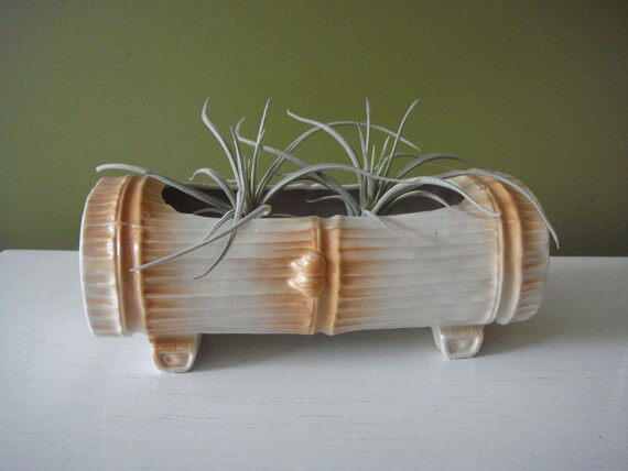 Vintage Ceramic Faux Bamboo Planter Made in Japan | Etsy
