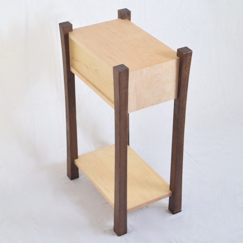 Modern Wood Bedside Table Curved Legs - Etsy