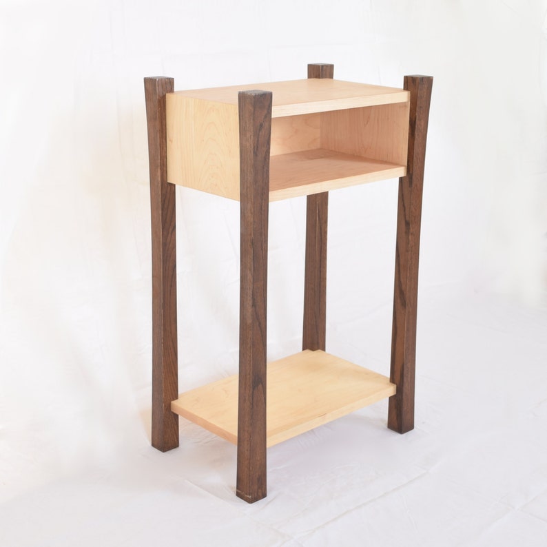 Modern Wood Bedside Table Curved Legs - Etsy