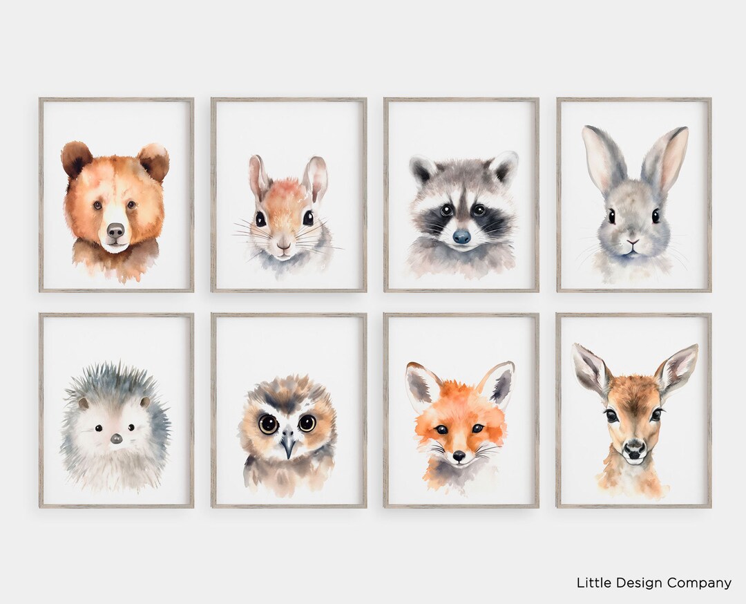 Woodland Animals Watercolor Nursery Decor - Baby Nursery - Printable ...