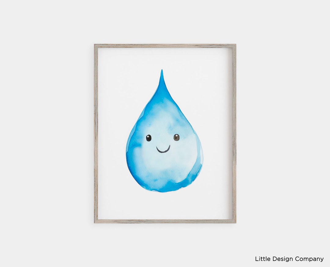 Joyful Raindrop Art - Playful Raindrop Watercolor - Kids Room Decor ...