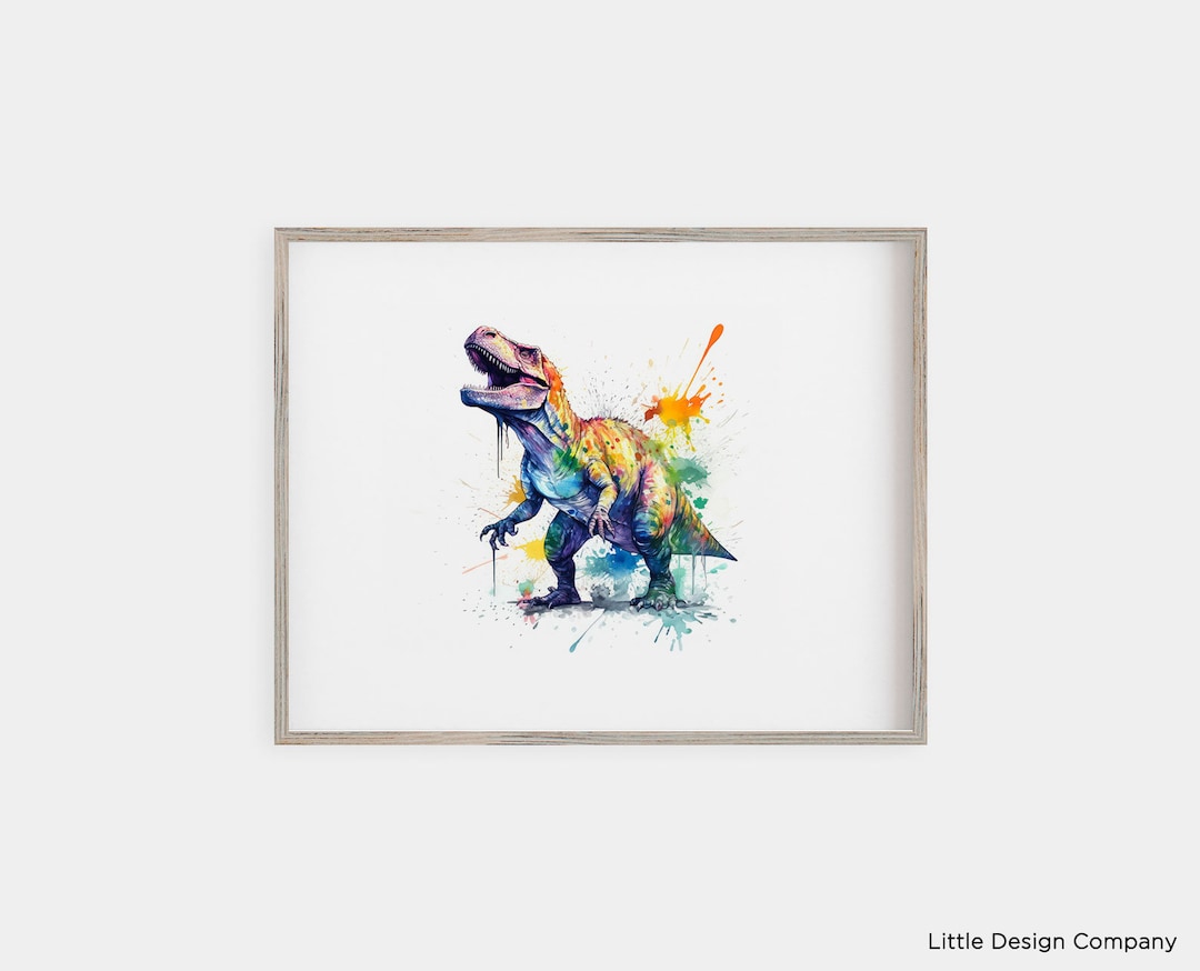 Watercolor T-rex Dinosaur Print: Kids Room Decor (digital Download) - Etsy