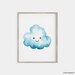 Cheerful Raincloud Art Happy Rain Cloud Watercolor Kids Room Decor ...