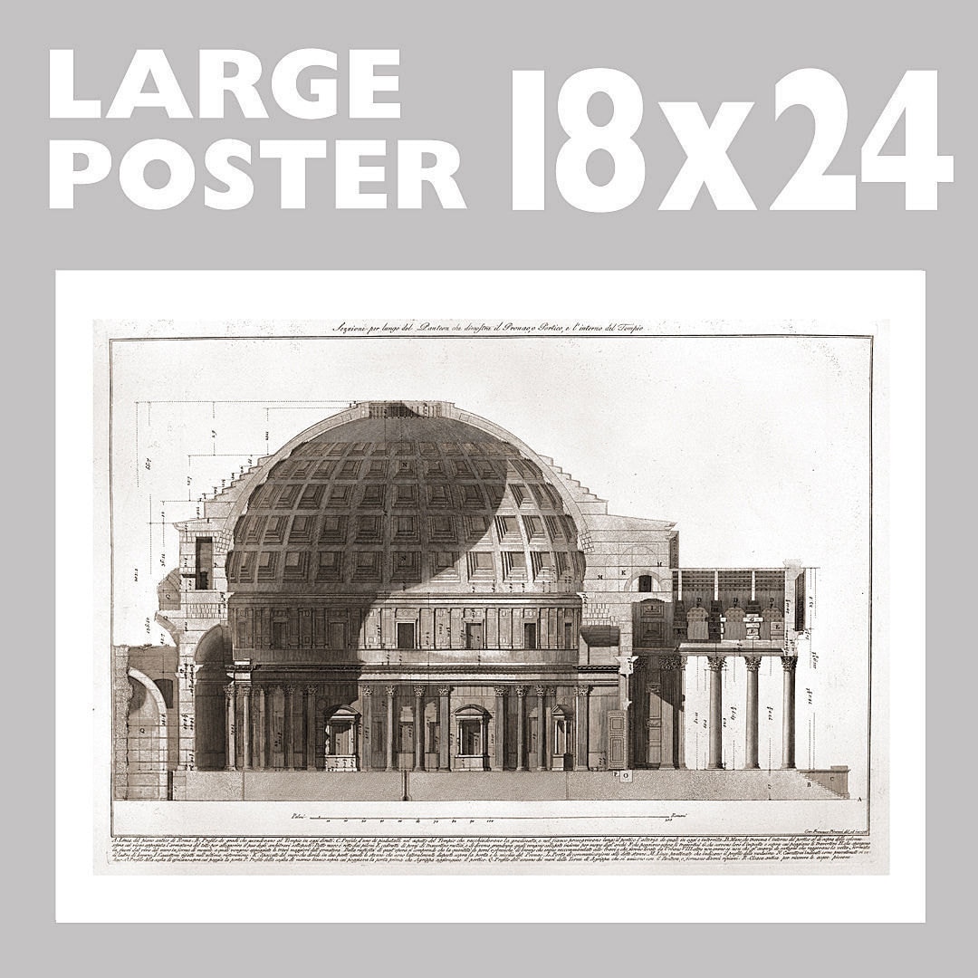 PANTHEON Poster 18x24 Handmade Giclée Gallery Print ROME - Etsy