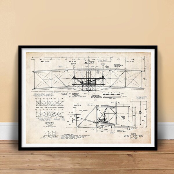 Wright Flyer Drawing - Etsy