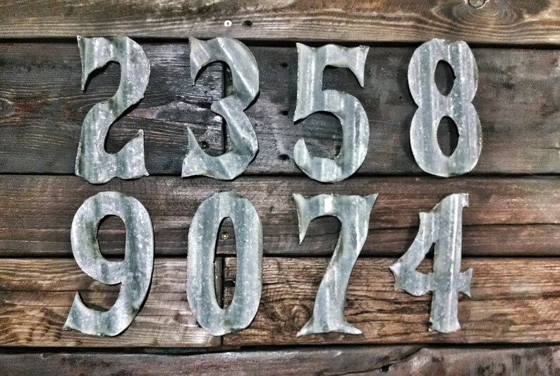 4-inch Corrugated Metal Number - Etsy