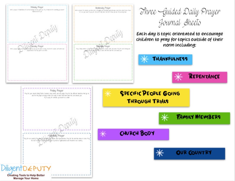 COMBO PACK Kids Devotional Pack & Kids Prayer Journal Pack ~ Christian ...