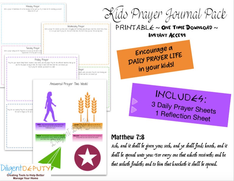 COMBO PACK Kids Devotional Pack & Kids Prayer Journal Pack ~ Christian ...