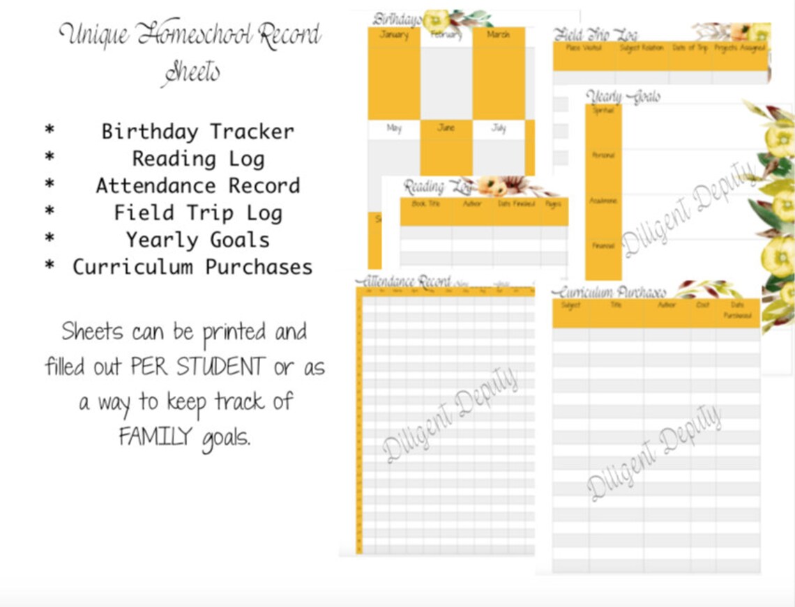 Customizable Christian Homeschool Planner Download Printable YELLOW ...