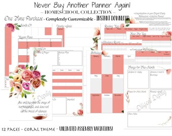 Customizable Christian Homeschool Planner Download Printable TEAL ...