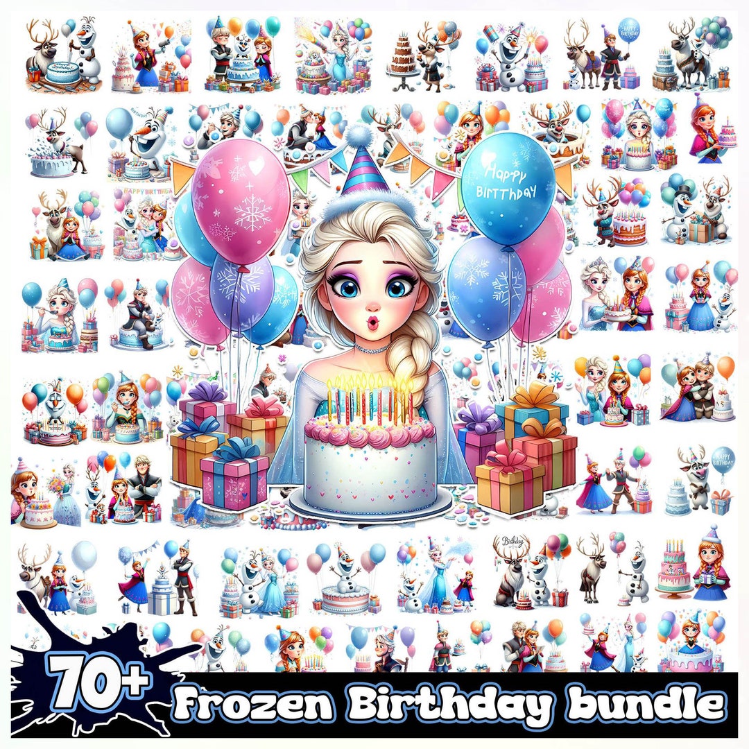 Frozen Birthday Png Bundle, Frozen Png Bundle, Frozen Clipart Set, Elsa ...